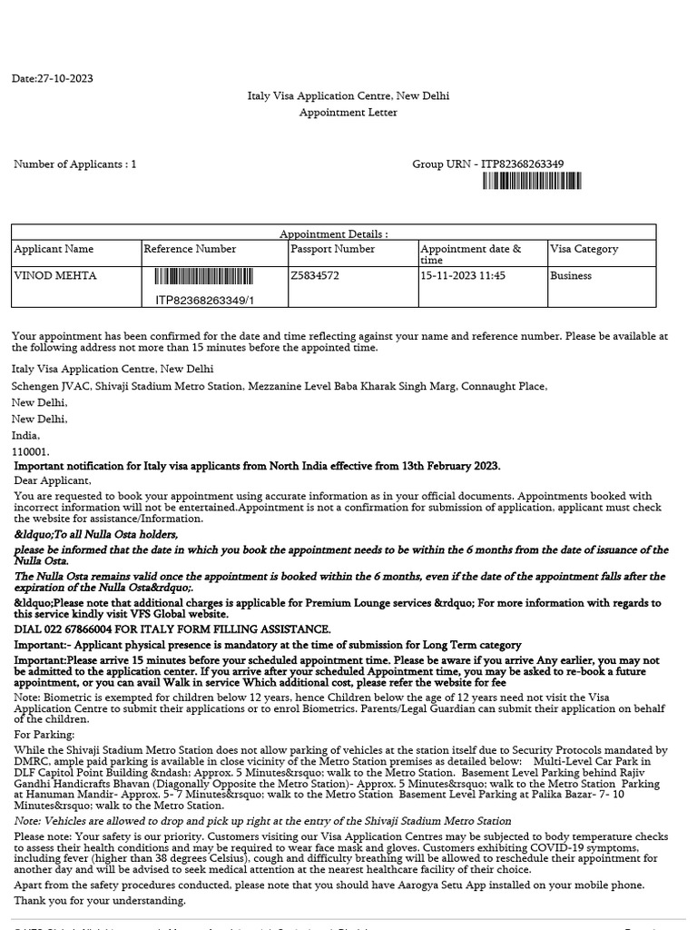 Italy Visa Appointment Guide | PDF | Travel Visa | Passport