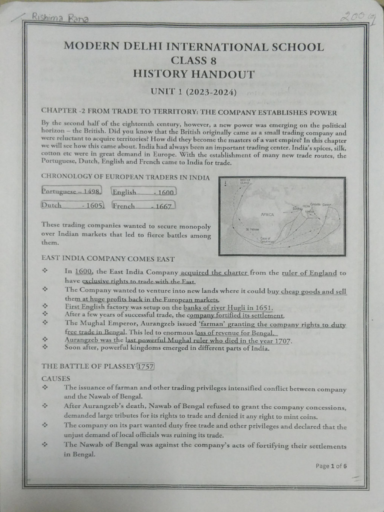 History Handout. | PDF