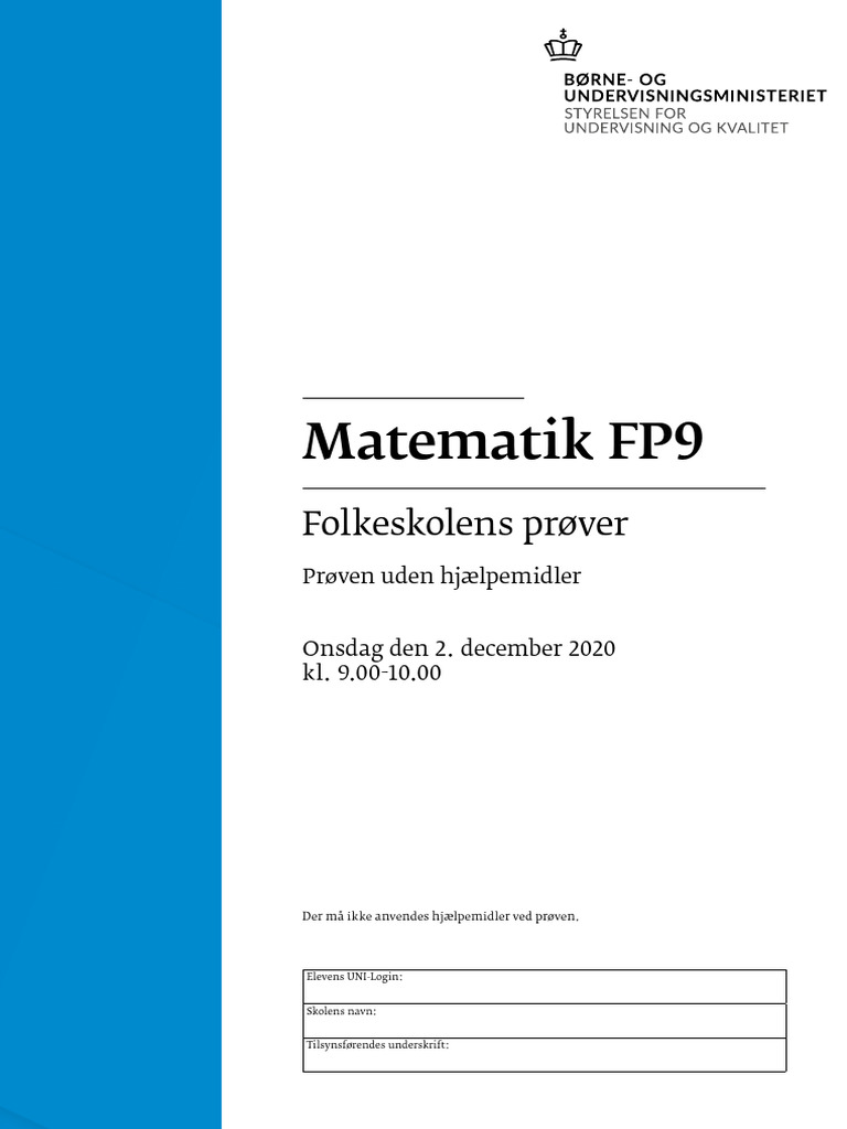 Matematik FP9: Folkeskolens Prøver | PDF