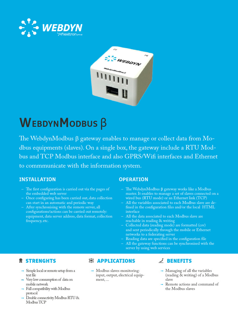 Webdyn Modbus Datasheet | PDF | Computer Network | World Wide Web