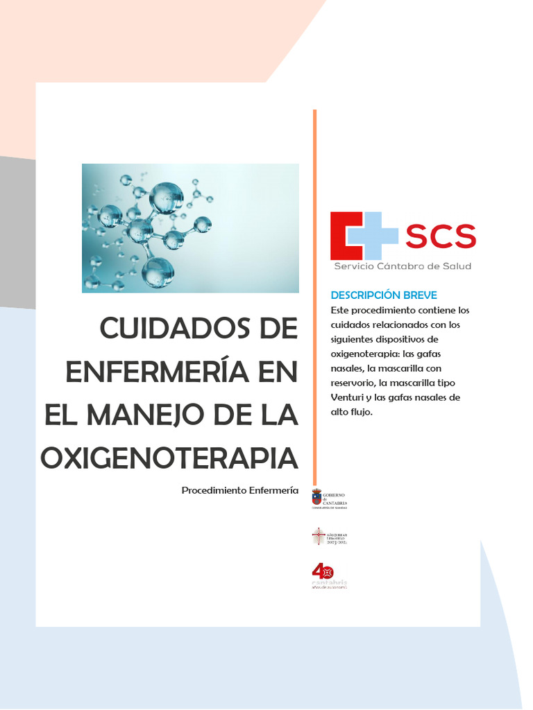 Procedimiento de Enfermería Manejo de La Oxigenoterapia 2022 | PDF ...