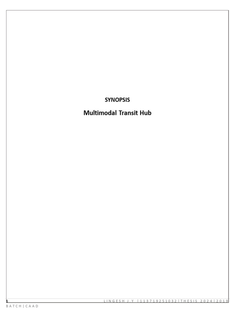 Multimodal Transit Hub Thesis Overview | PDF | Public Transport | Transport