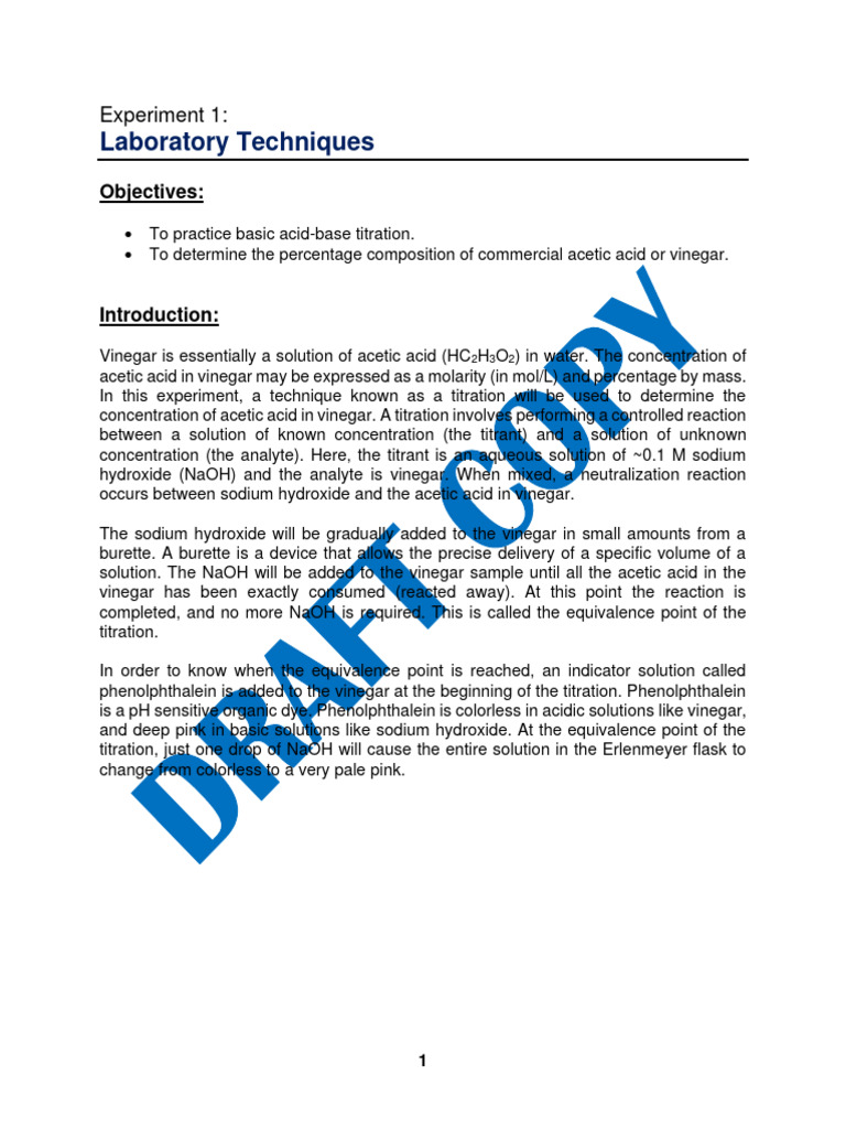 2324A-CHEM015-Laboratory-Experiment-1 | PDF | Titration | Chemistry