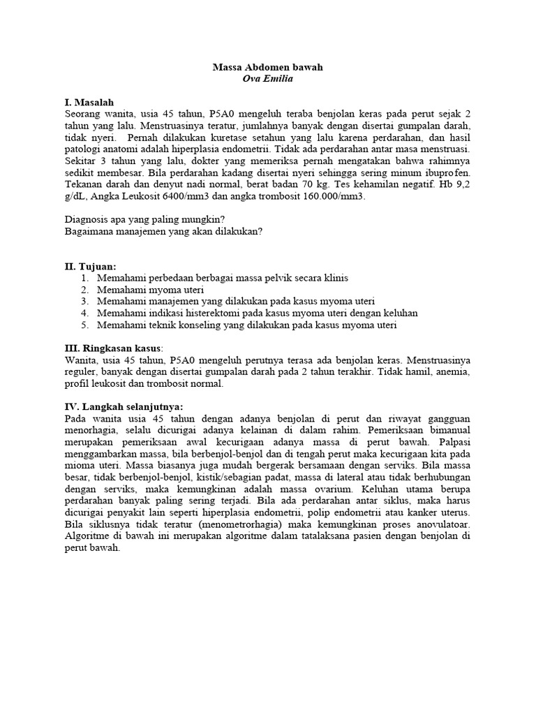 Manajemen Miom Ukuran 12 cm | PDF