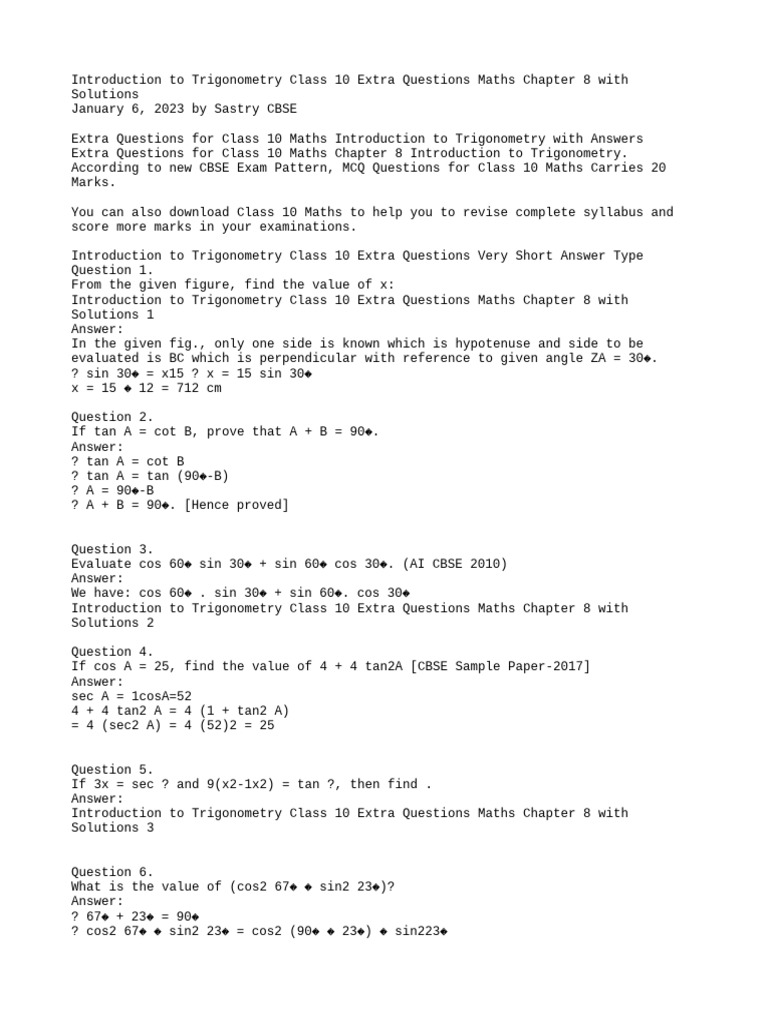 Maths Mid | PDF | Trigonometry | Trigonometric Functions