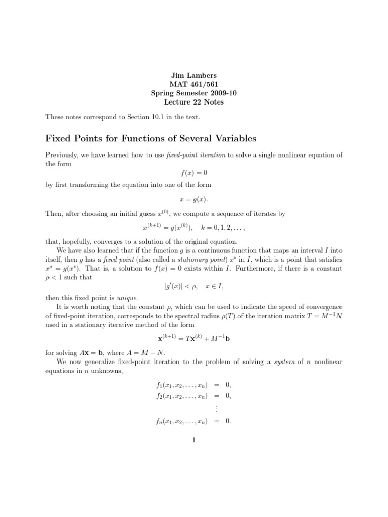 Lecture 22 | PDF | Function (Mathematics) | Equations