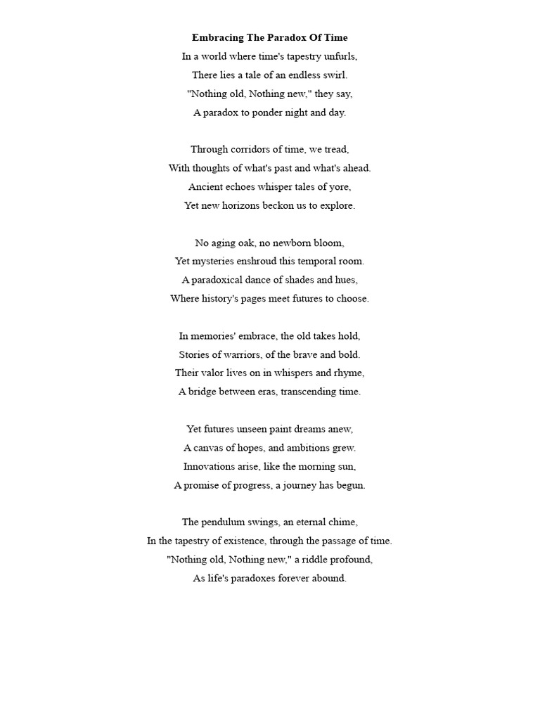 Nothing Old Nothing New, Poem | PDF