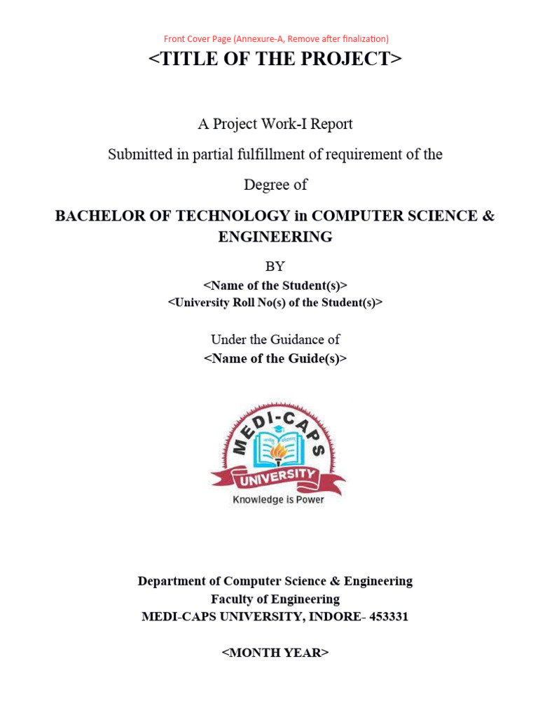 BTech CSE Project-I Report Format | PDF | Thesis | Paragraph BTech CSE Project-I Report Format | PDF | Thesis | Paragraph