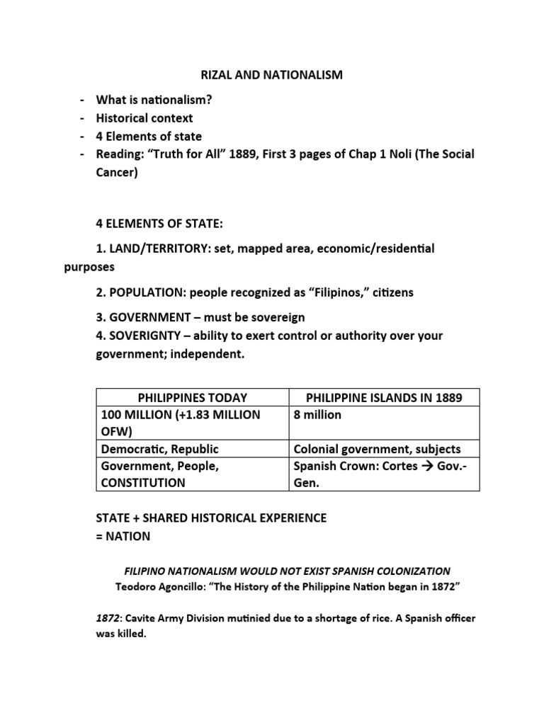 Rizal and Nationalism | PDF