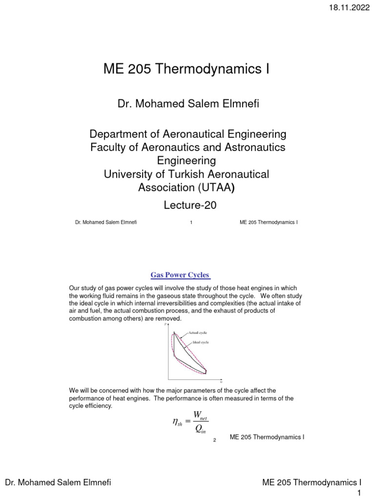 ME 205-Lec-20 | PDF | Internal Combustion Engine | Continuum Mechanics