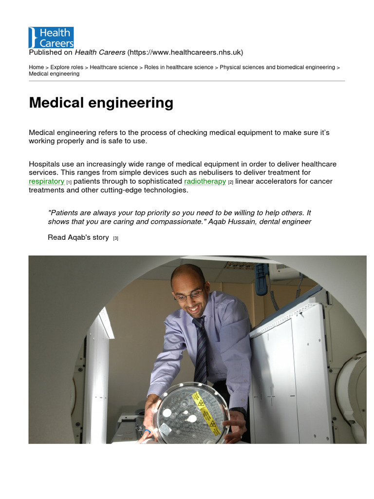 Health Careers - Medical Engineering - 2019-01-02 | PDF | Biomedical ...