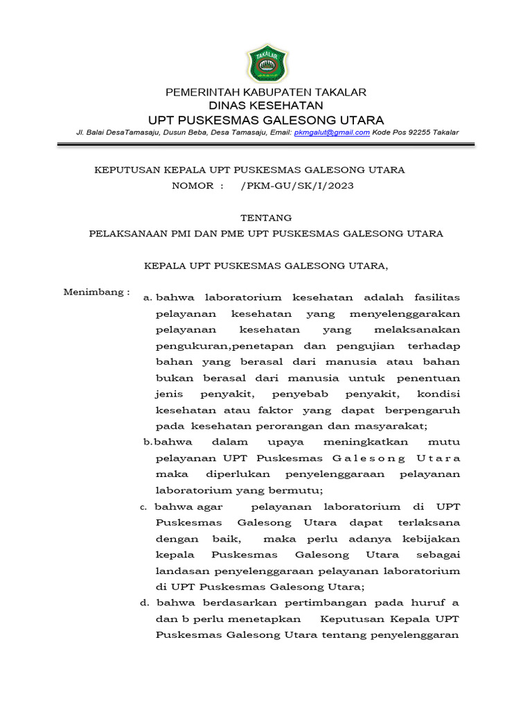 Fix SK Pelaksanaan Pmi Dan Pme-2 | PDF | Sains & Matematika