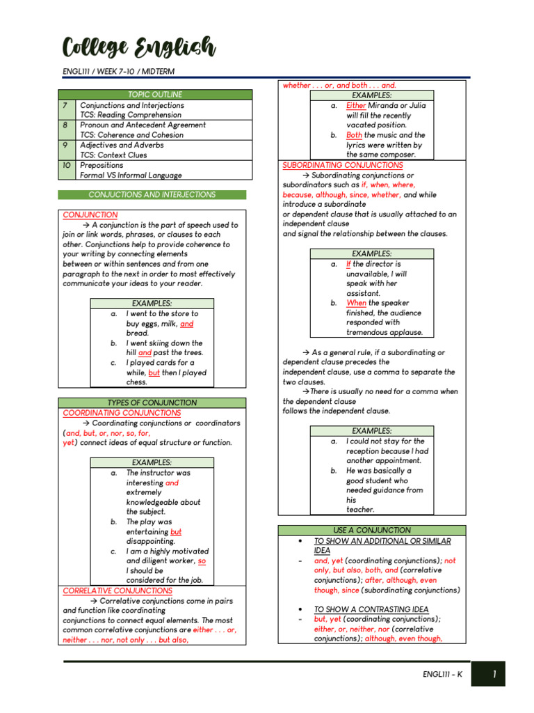 College English Midterm Transes | PDF | Adjective | Grammatical Gender