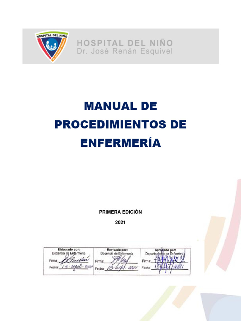 Manual de Procedimiento de Enfermeria 2021 | Descargar gratis PDF | Enfermería | Higiene