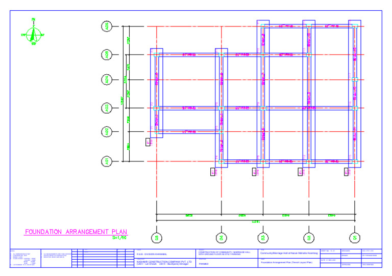 Foundation Arrangement Plan (Trench Layout Plan) | PDF | Physical ...