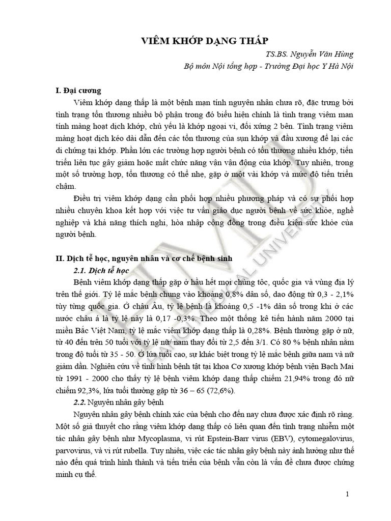 Viem Khop Dang Thap TH HÙNG | PDF