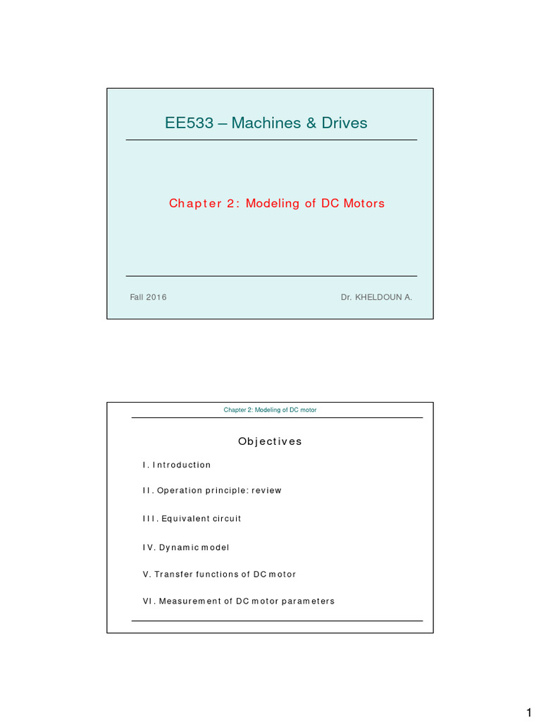 Chapter 2-Modelling of DC motors | PDF | Electric Motor | Electrodynamics