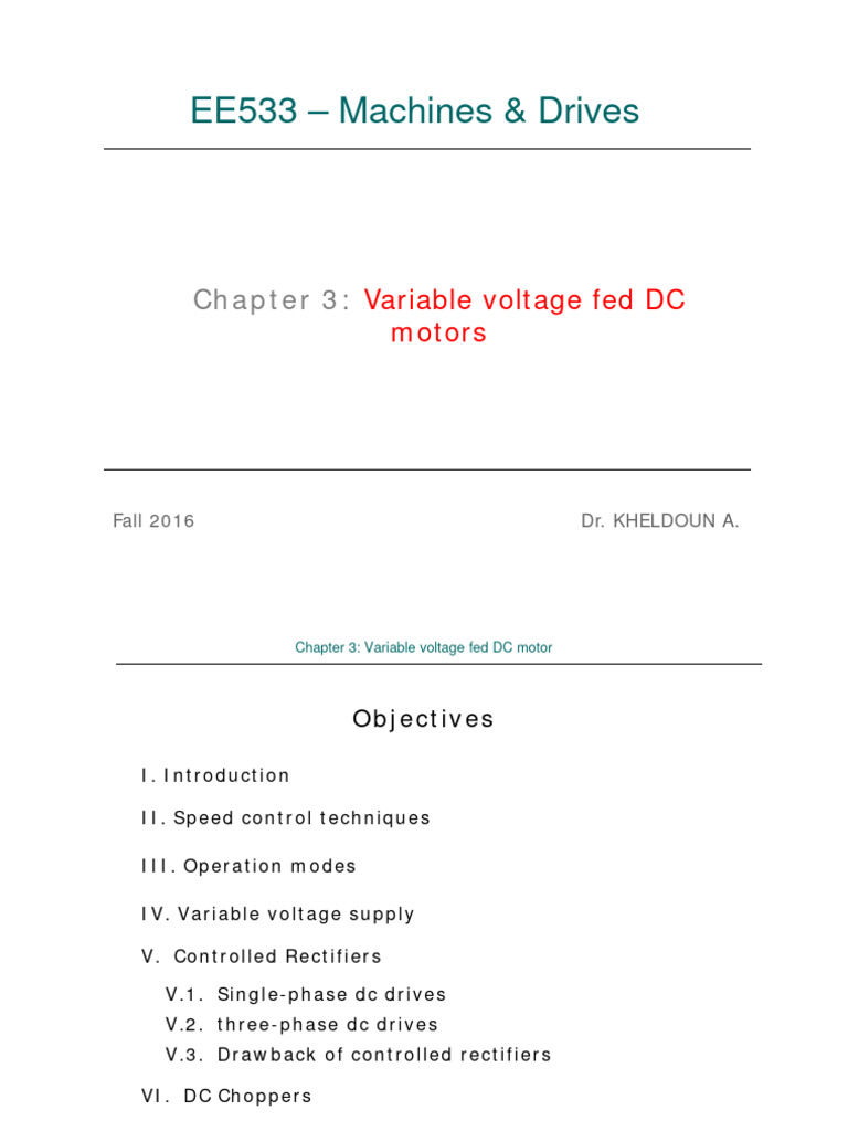 Variable Voltage DC Motor Control Techniques | PDF | Rectifier ...