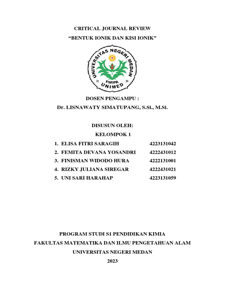 CJR - Ikatan Kimia - Kelompok 1 PSPK 22C | PDF | Ilmu Sosial | Sains & Matematika