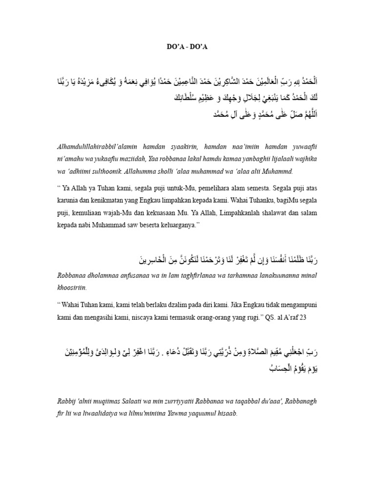 Bacaan Doa Setelah Sholat Dan Dzikir | PDF