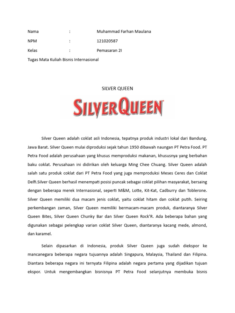 Bisnis Internasional (Silver Queen) | PDF