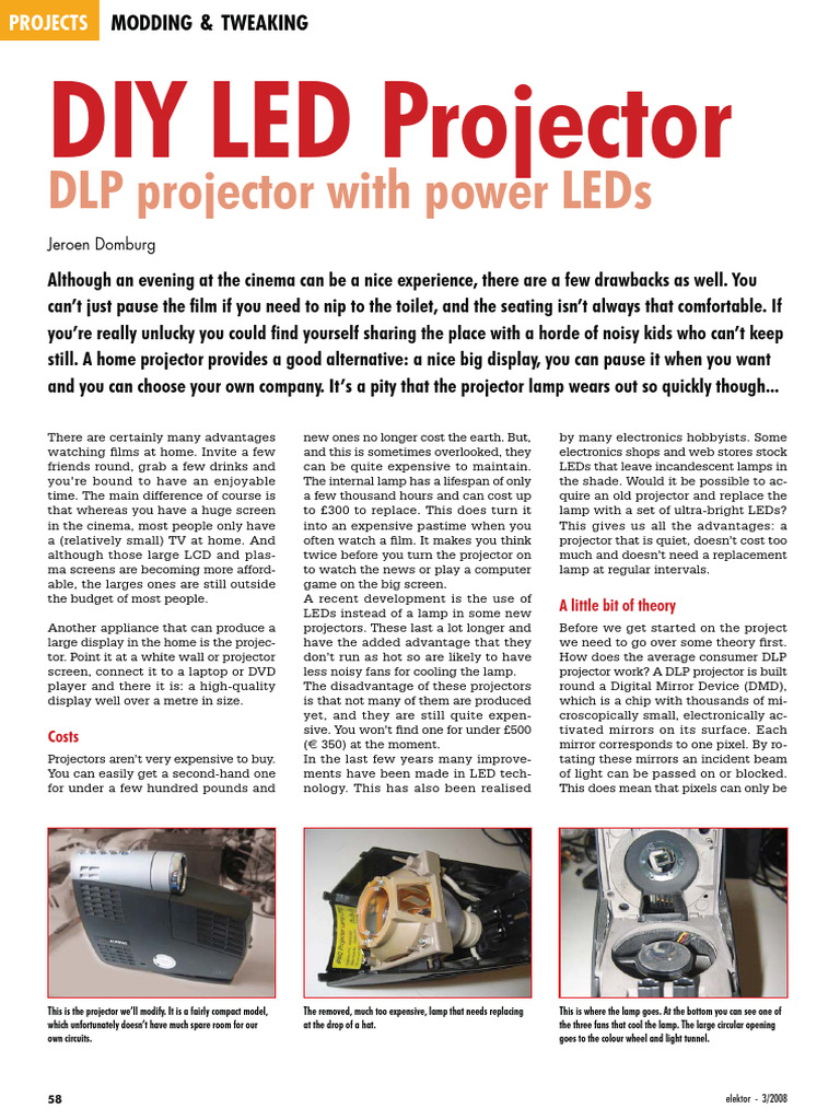 DIY LED Projector | Download Free PDF | Light Emitting Diode | Capacitor