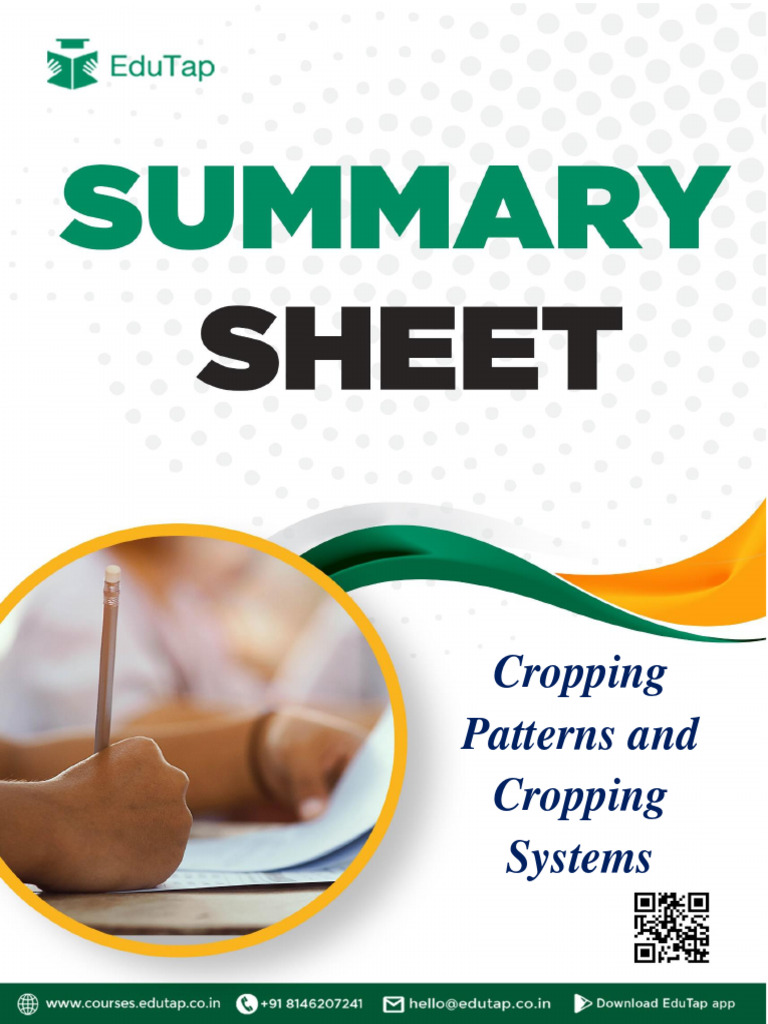 04 Cropping Patterns & Cropping | PDF | Agriculture | Crop Rotation