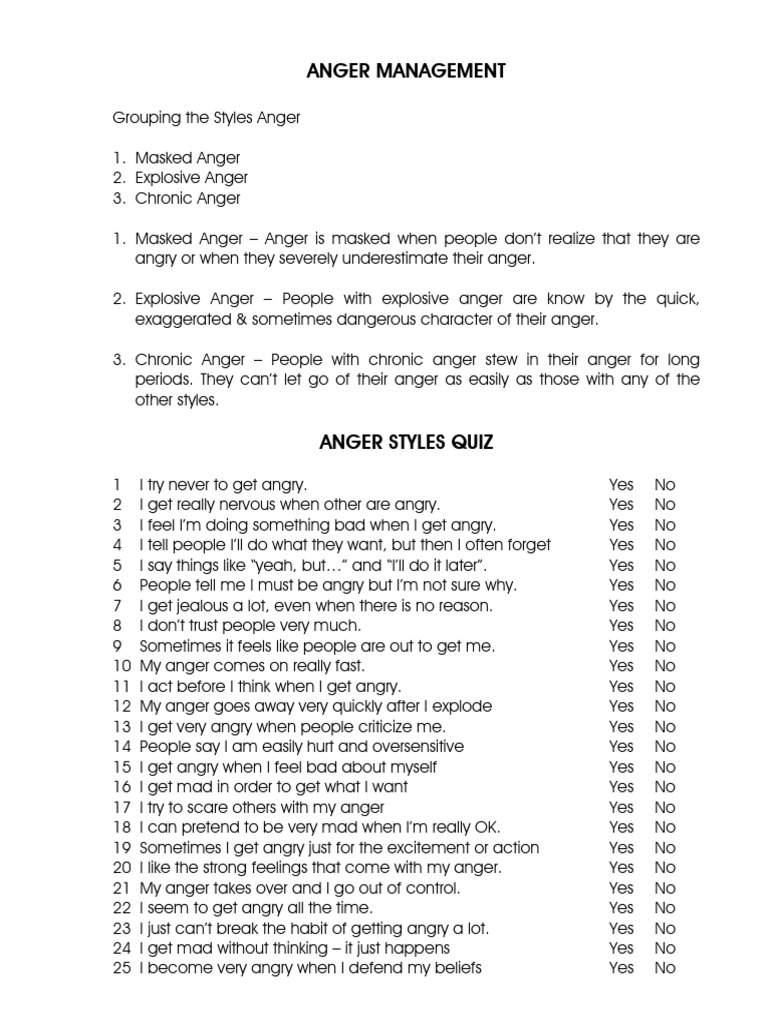 Anger Management | PDF | Anger | Paranoia
