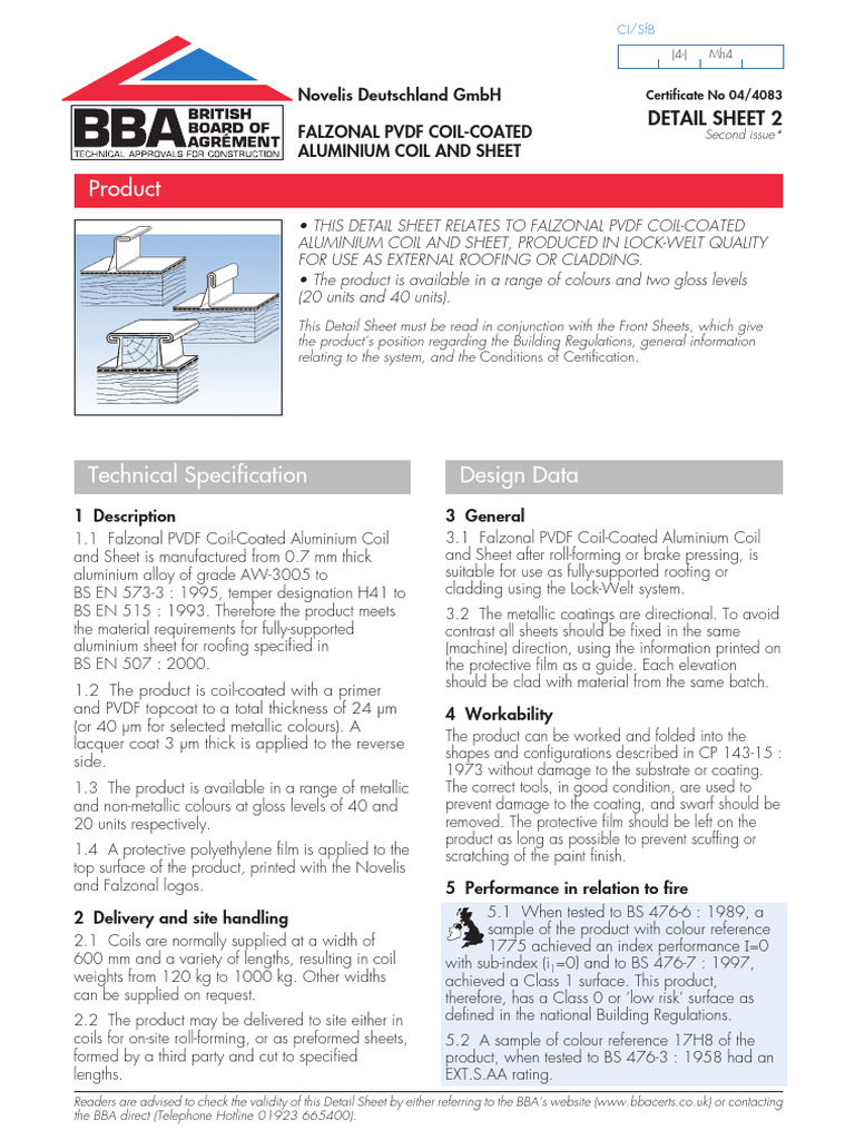 Bba Detail Sheet Falzonal | PDF | Sheet Metal | Materials