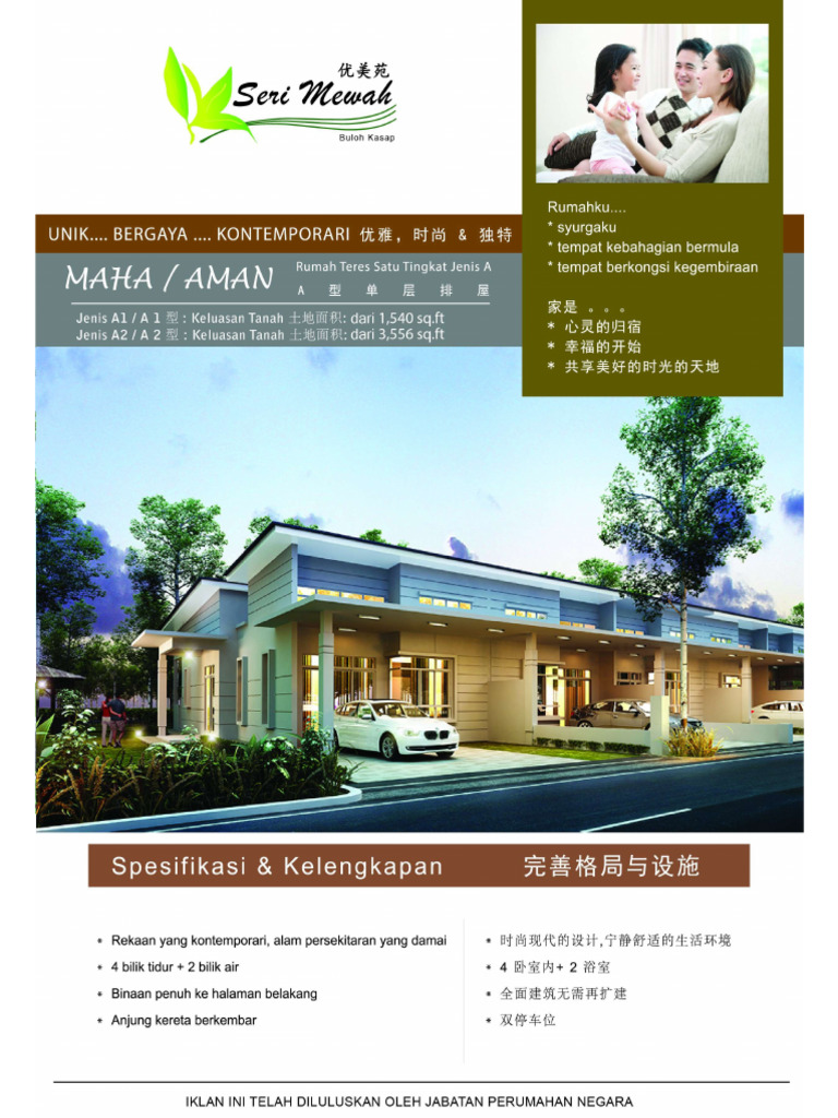 Seri Mewah Buloh Kasap Single Storey Terrace House | PDF
