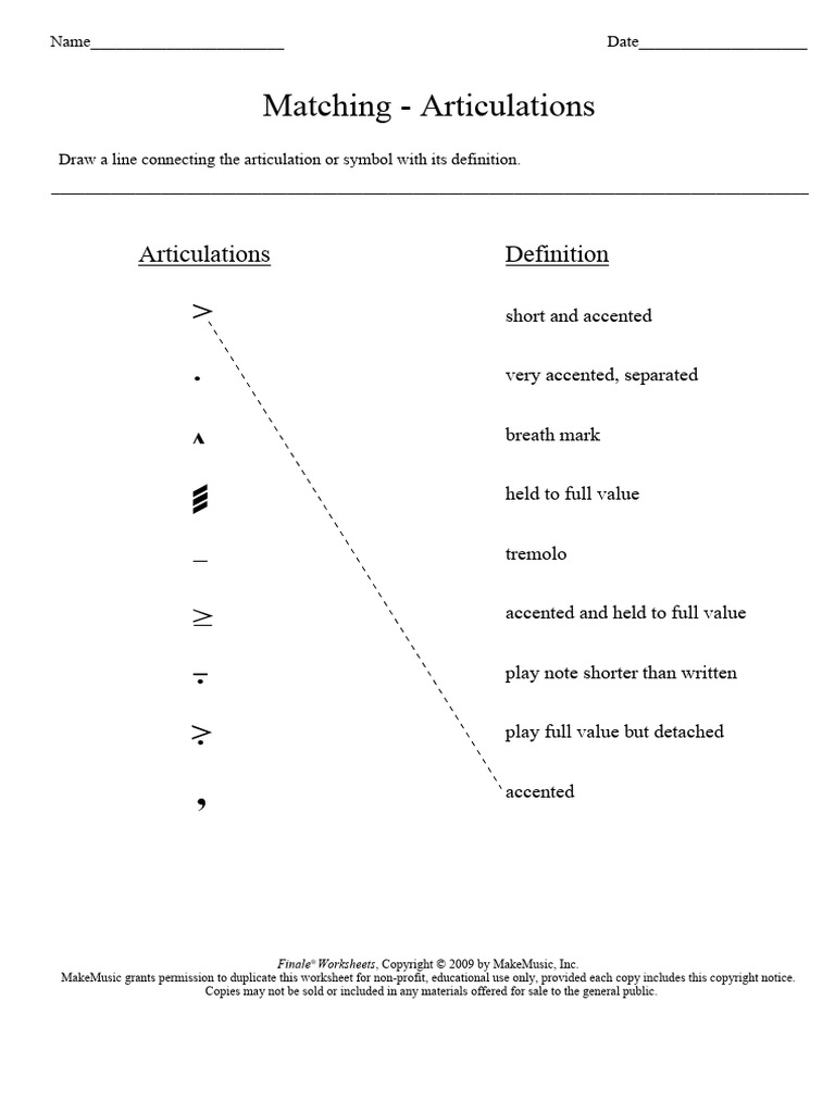 Matching Music Terminology Activity | PDF | Tempo | Music Theory