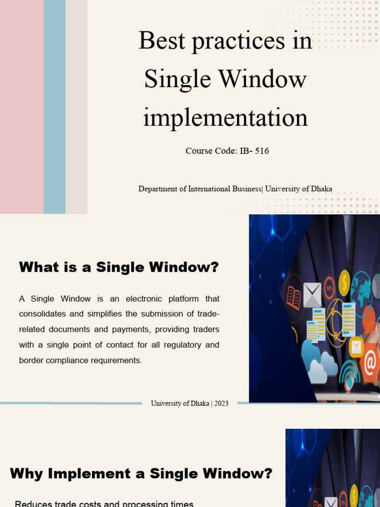 Single Window | PDF | Interoperability | Regulatory Compliance