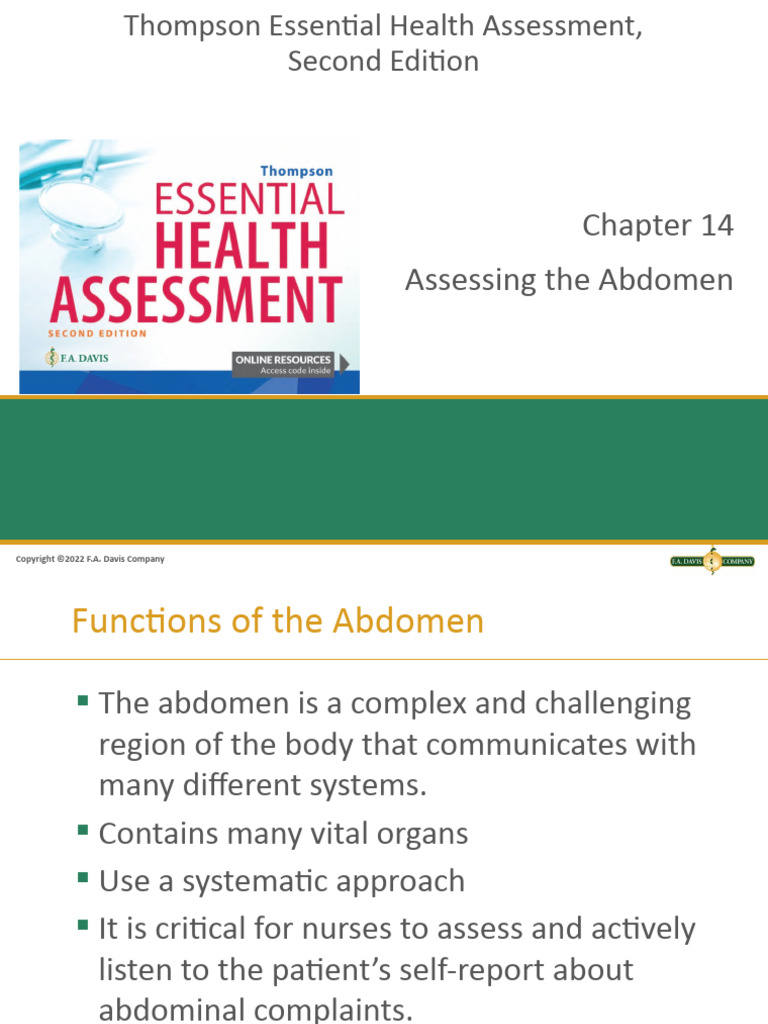 Chapter 14 Health Assessment | PDF | Pancreas | Abdomen
