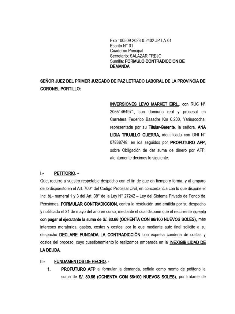 Contradiccion - Levo 2023 | PDF | Pensión | Gobierno