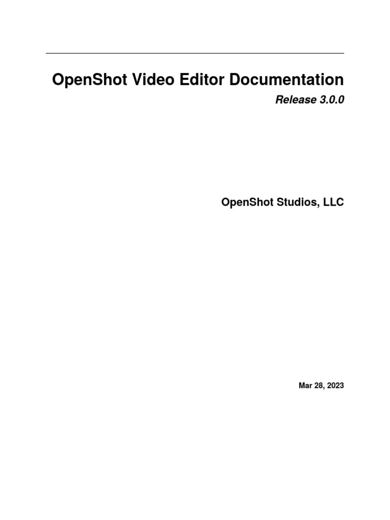 OpenShot Video Editor Documentation | Download Free PDF | Installation (Computer Programs ...