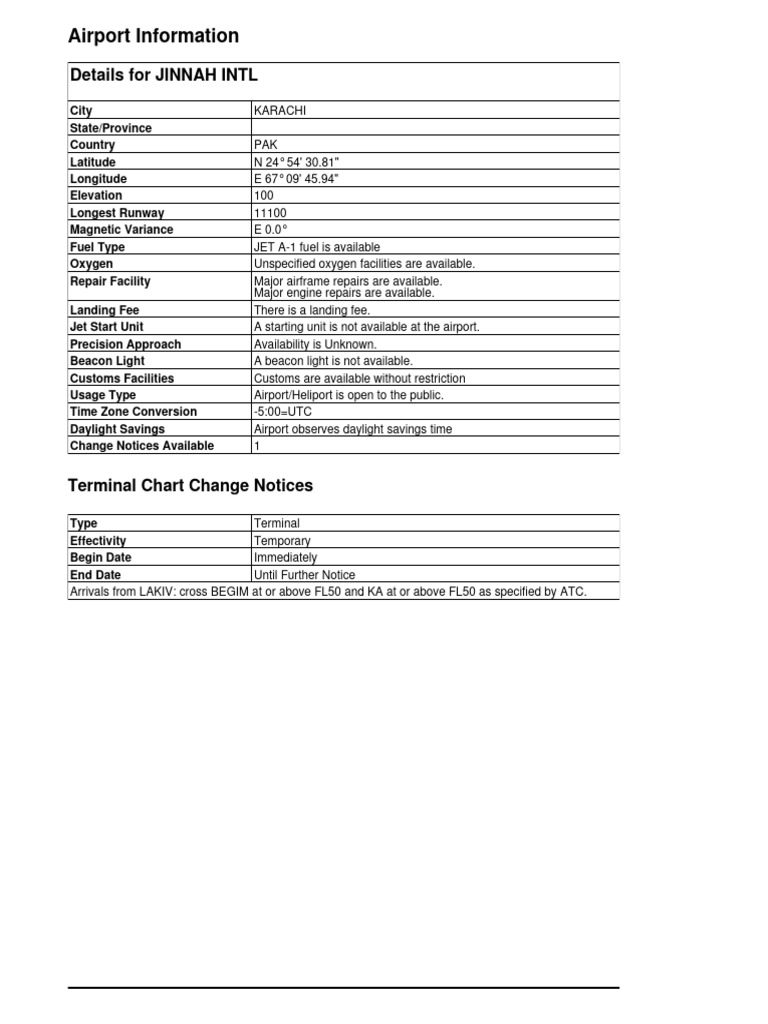 OPKC | PDF | Airport | Aviation