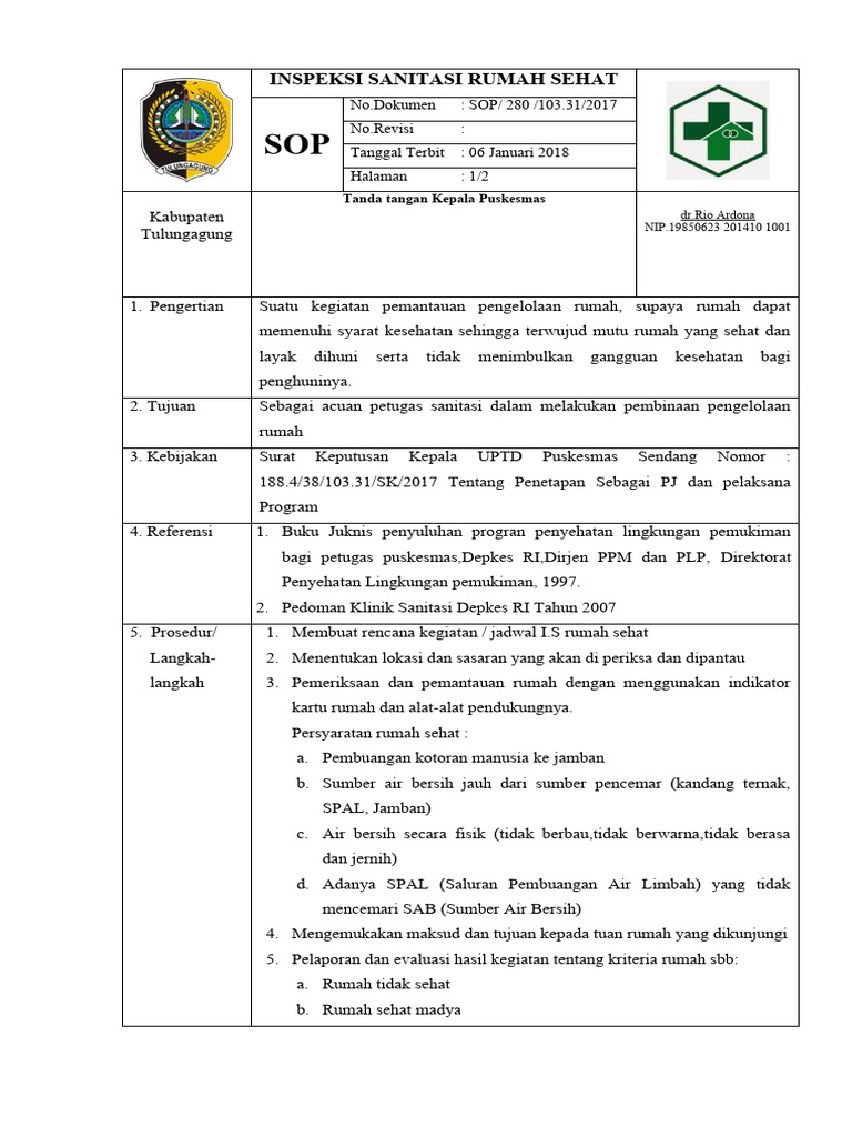 Inspeksi Sanitasi Rumah Sehat | PDF | Sains & Matematika