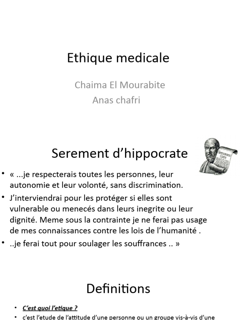 Ethique Medicale | PDF | Bioéthique
