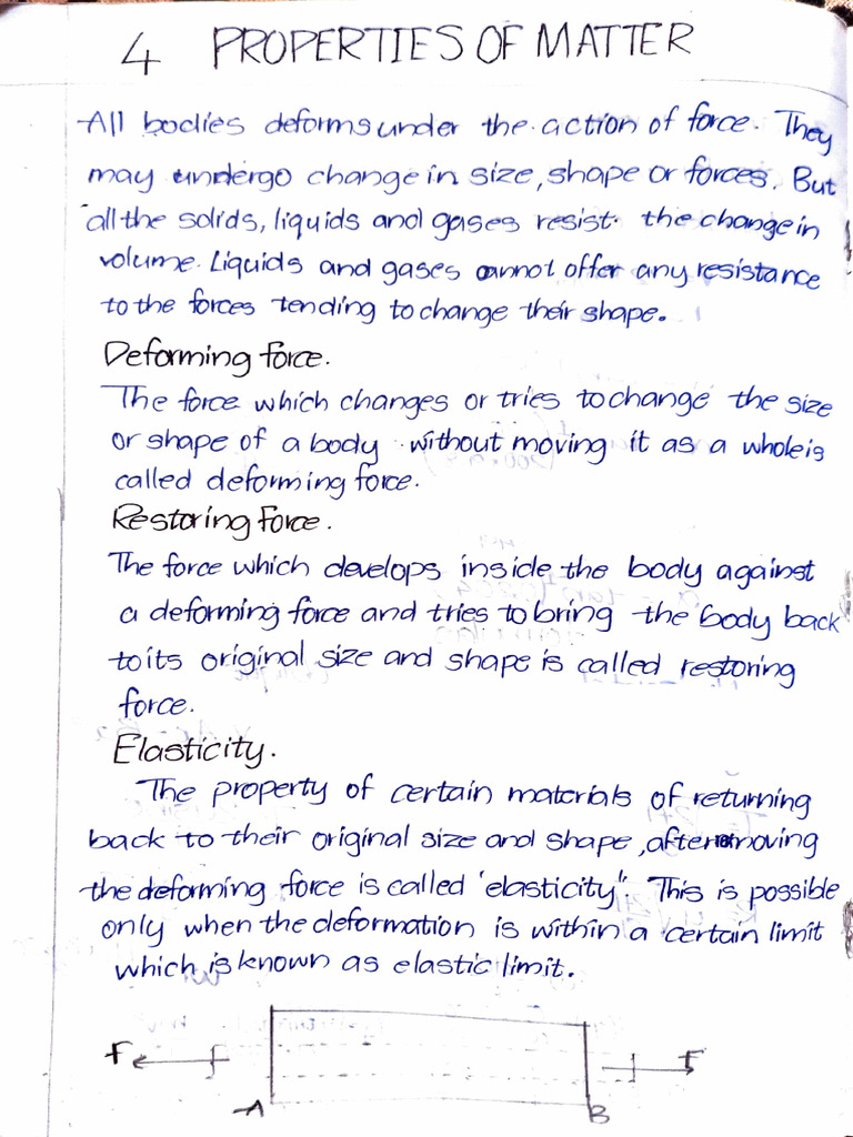 4.Properties of Matter chapter 4 1st sem physics | PDF | Elasticity (Physics) | Young's Modulus
