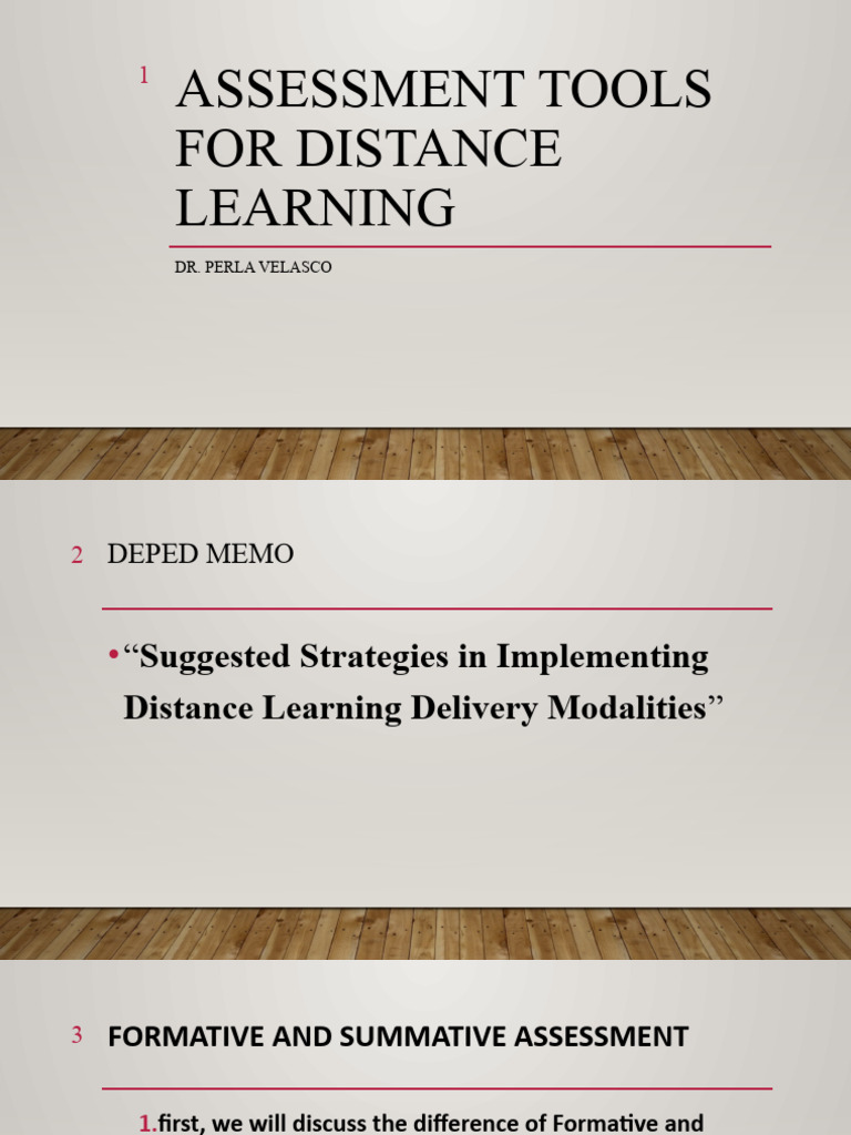 Assessment Tools For Distance Learning | PDF | Distance Education ...