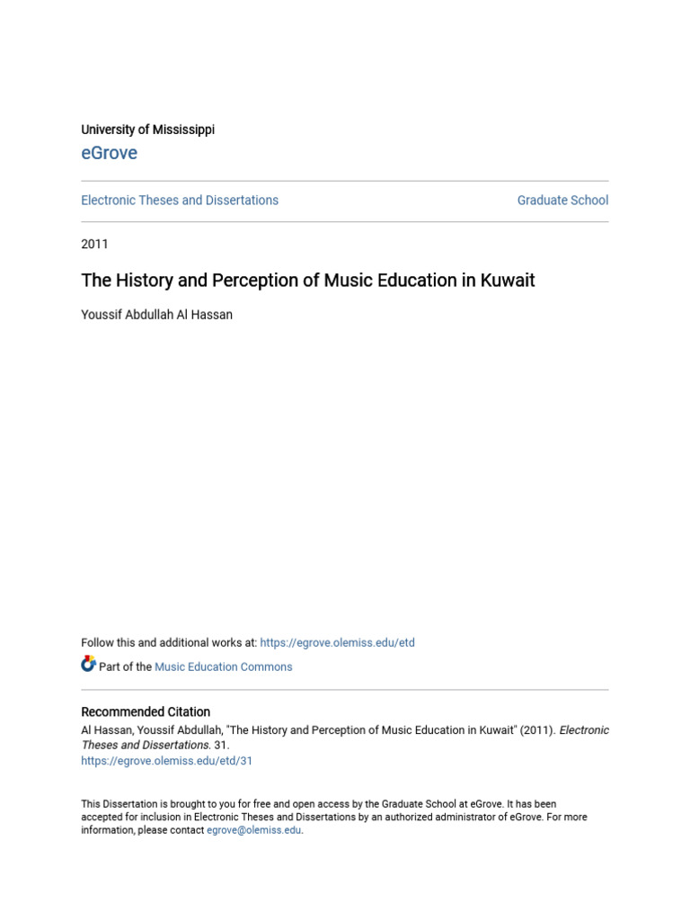 The History and Perception of Music Education in Kuwait | PDF | Kuwait ...