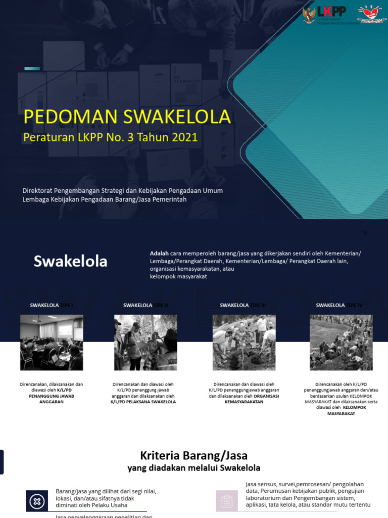 Pedoman Swakelola LKPP 2021 | PDF