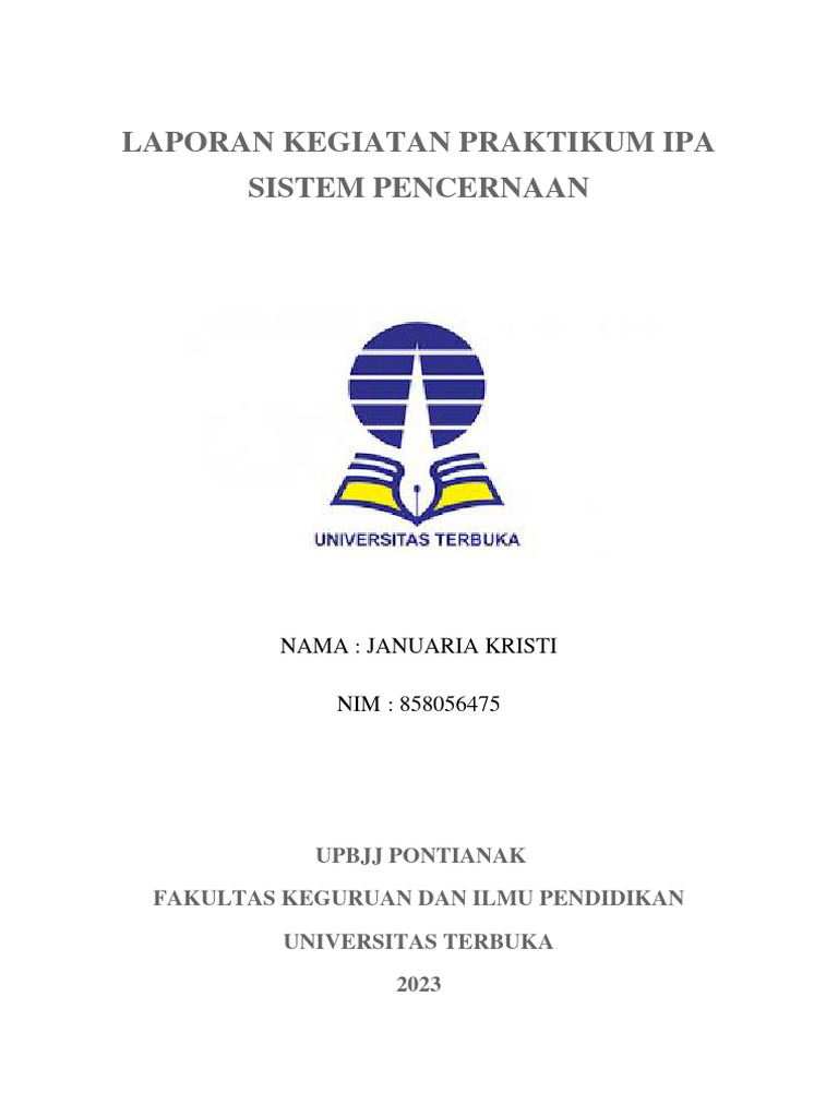 Laporan Kegiatan Praktikum Ipa Sistem Pencernaan | PDF Laporan Kegiatan Praktikum Ipa Sistem Pencernaan | PDF
