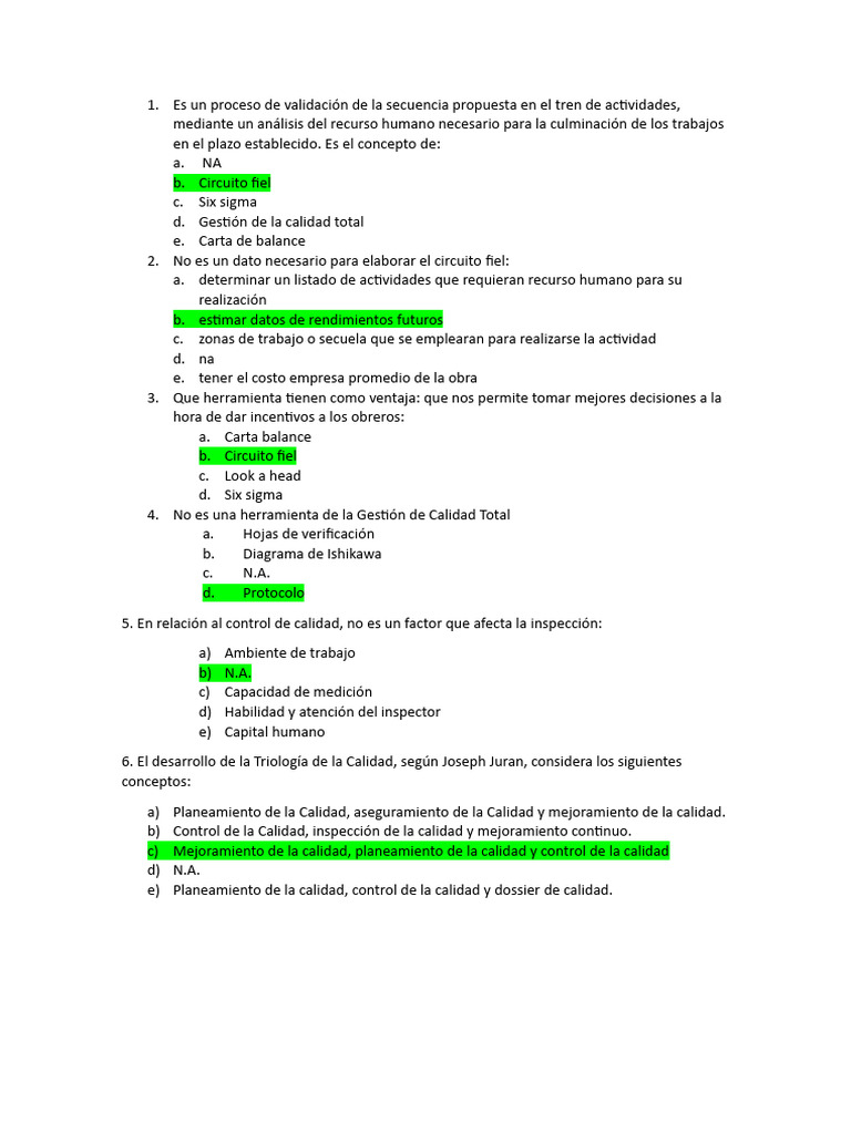 Banco de Preguntas Pc2 | PDF | Lean Manufacturing | Six Sigma