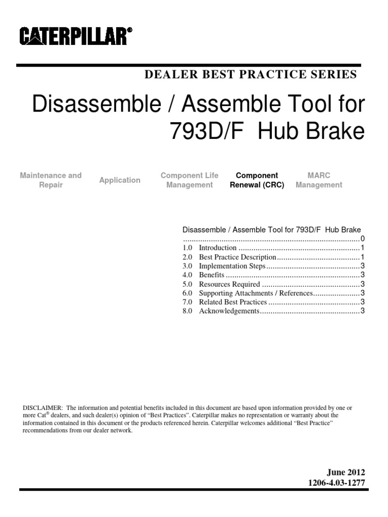 Disassemble & Assemble Tool For 793 Hub Brake | PDF | Computing