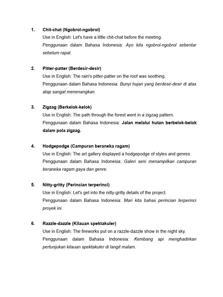 Morphology - Reduplication Words | PDF