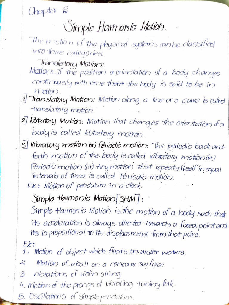 2.simple Harmonic Motion Chapter-2 C-18 2nd Sem Physics | Download Free PDF | Physical Phenomena ...