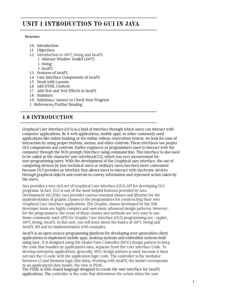 Unit 6 Java Gui Pdf Java Programming Language Graphical User Interfaces 8511
