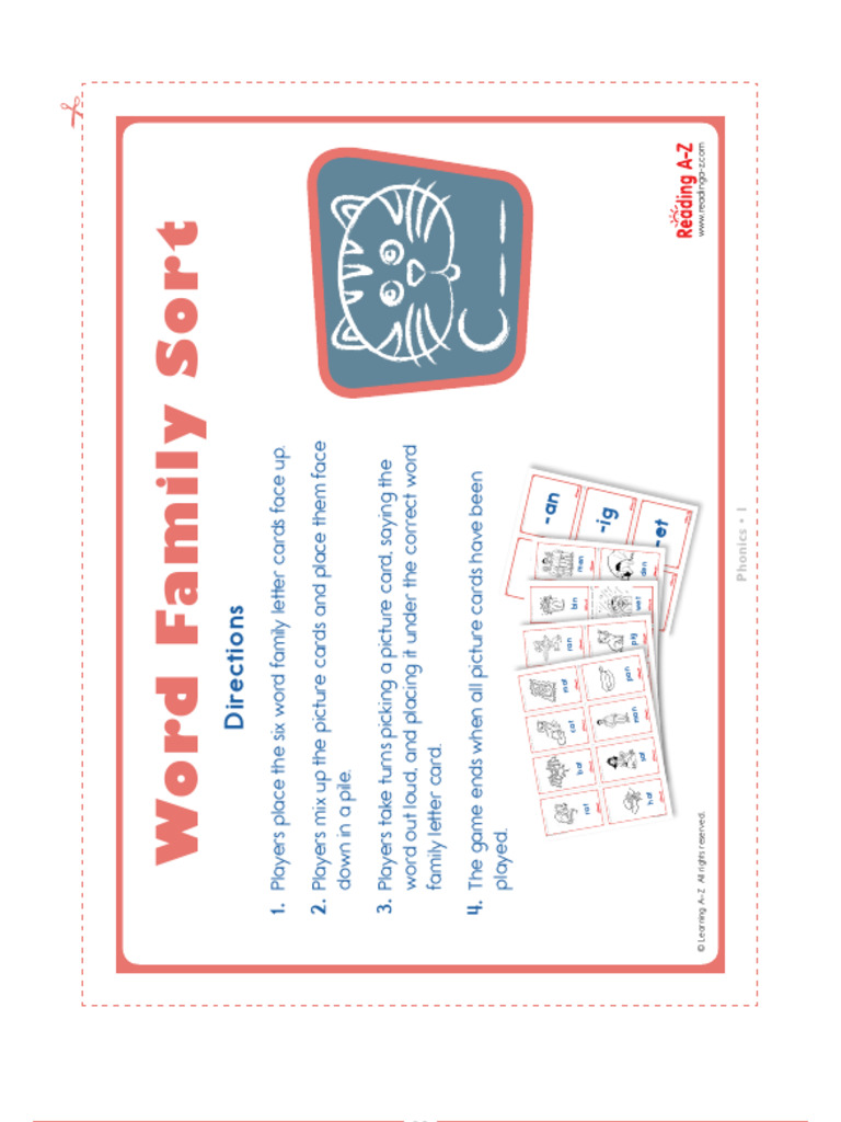 word family sort | PDF | Reading (Process) | Learning Methods
