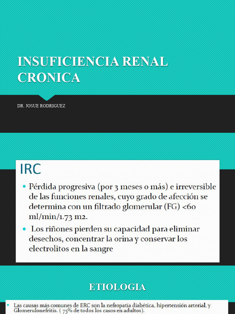 8-Insuficiencia Renal Cronica | PDF | Enfermedad renal crónica | Riñón
